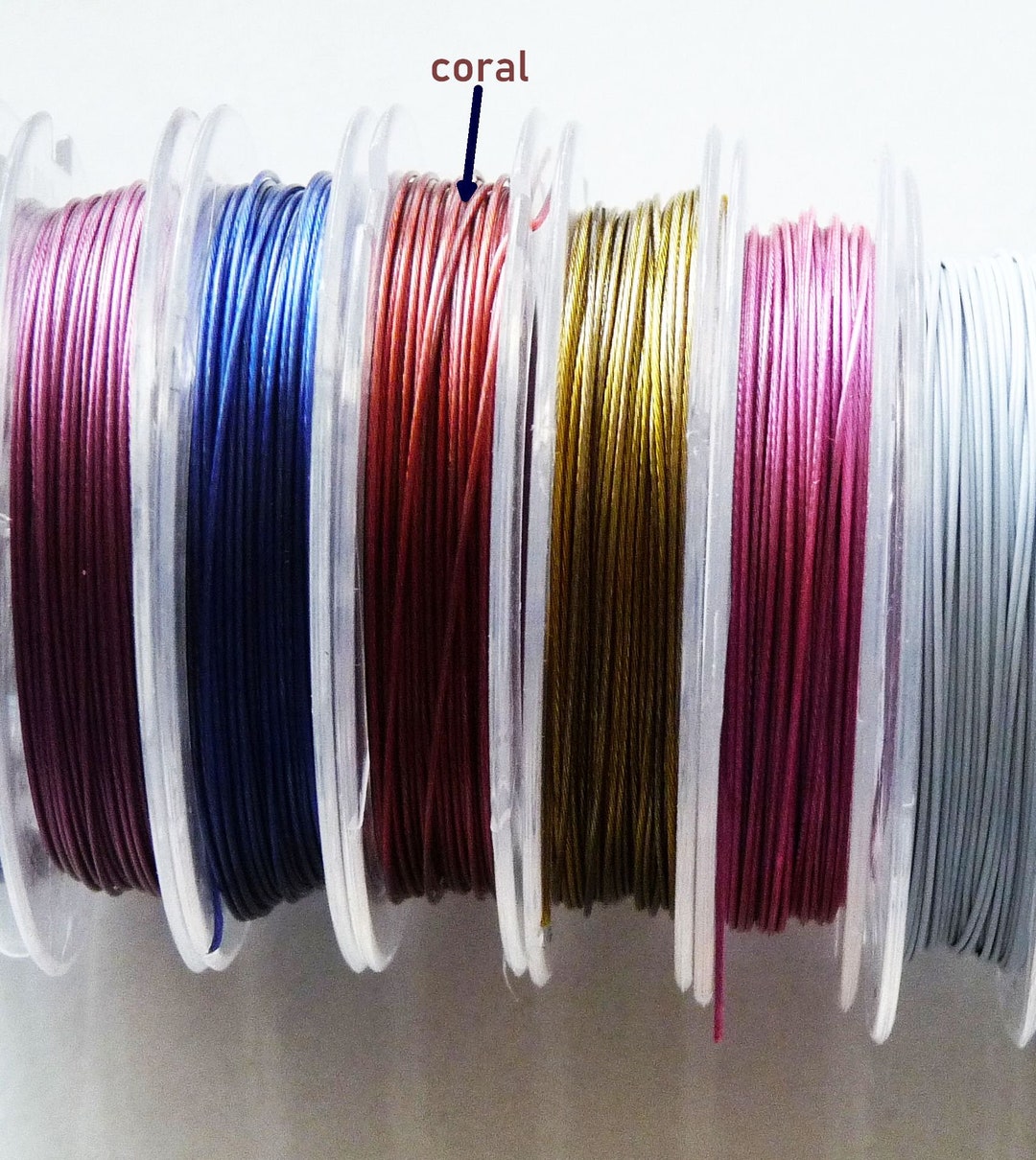 10 Y Tiger Tail Beading Wire Cord, 30 Feet 0.38mm White/black/red/blue ...