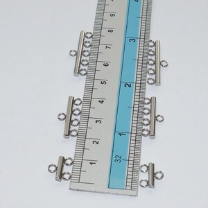 4x Multi Strand Open Loop Connectors, Stainless Steel 2/3/4/5 Row ...