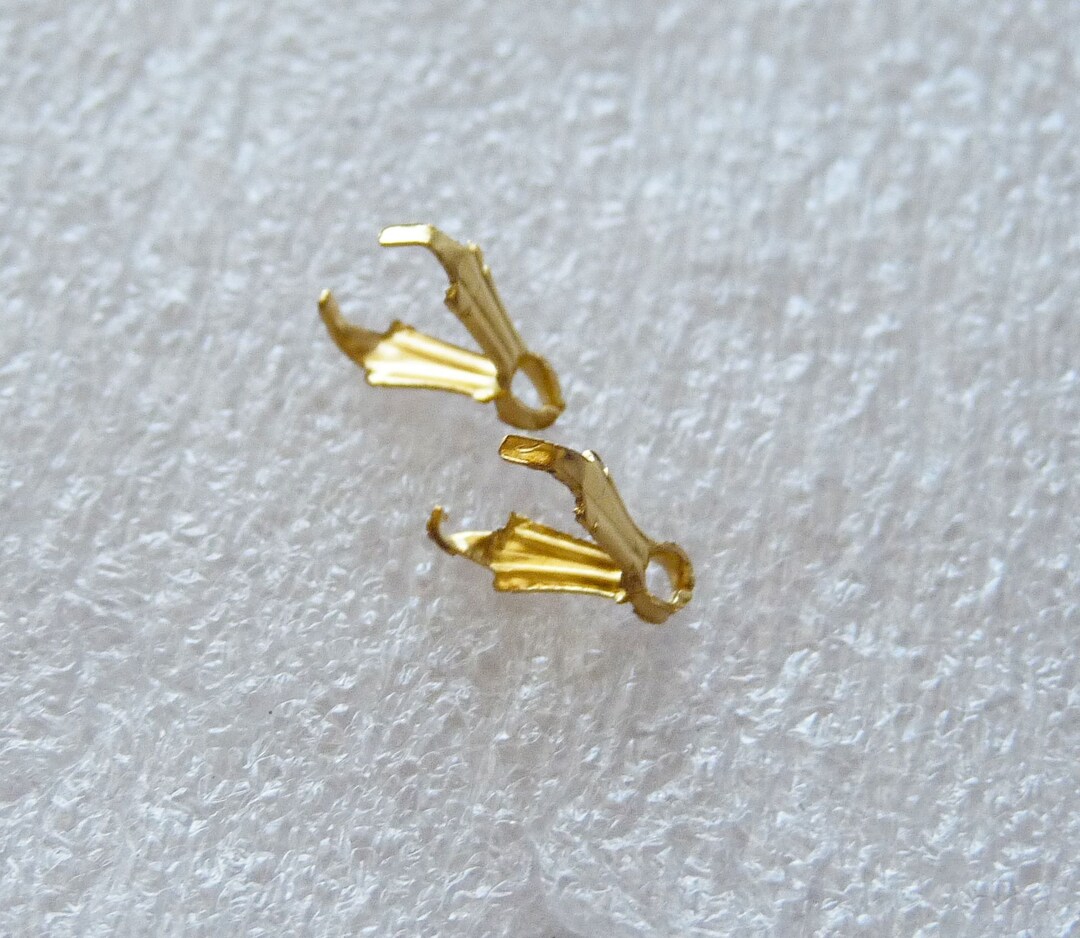 20/50/100x Pinch Clip Earring Bails, 8.5x3mm Gold Color Bail Connectors ...