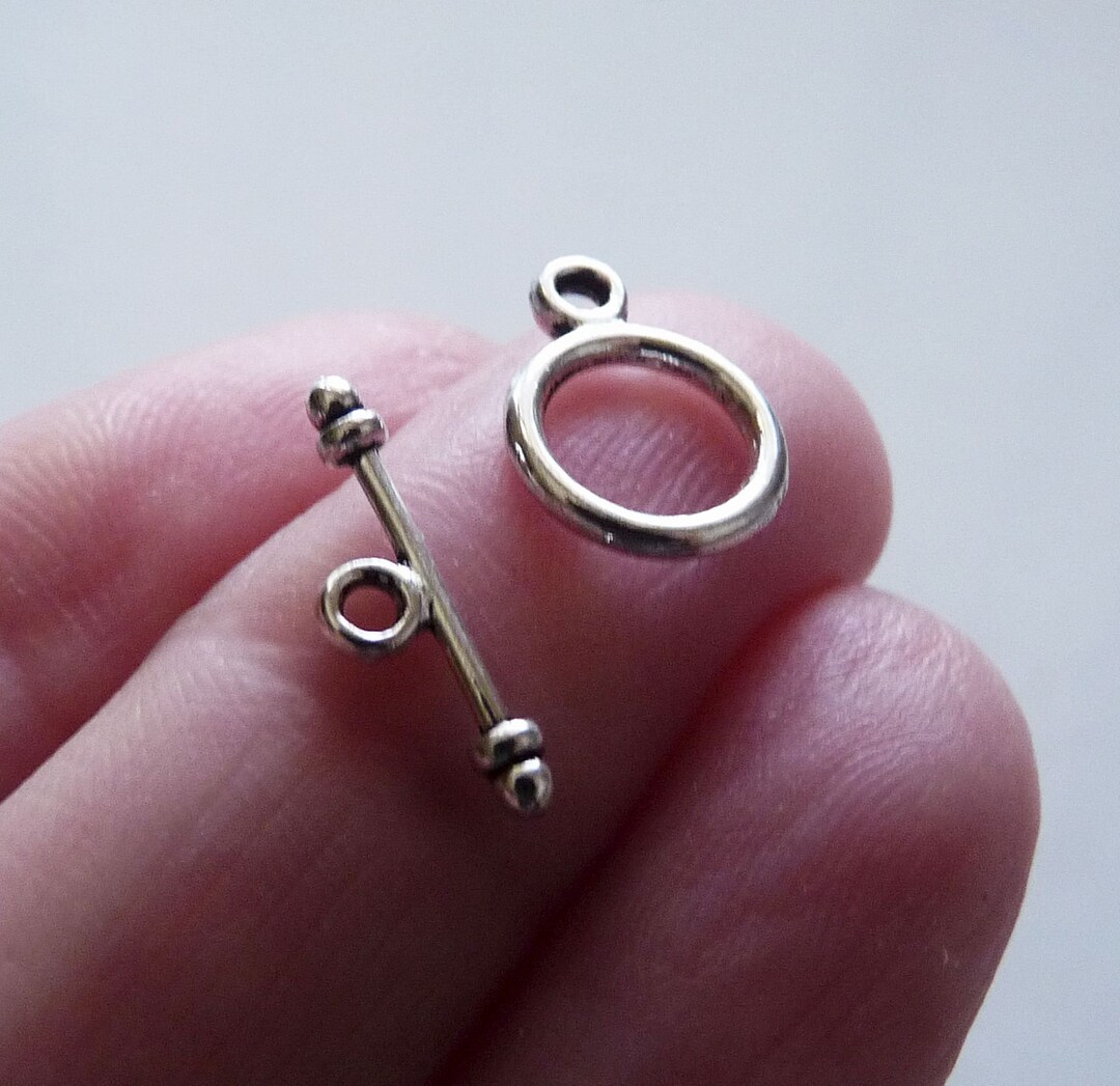 5 Sets Small Toggle Clasp Connector, Silver Toggle Clasp, Clasps for ...