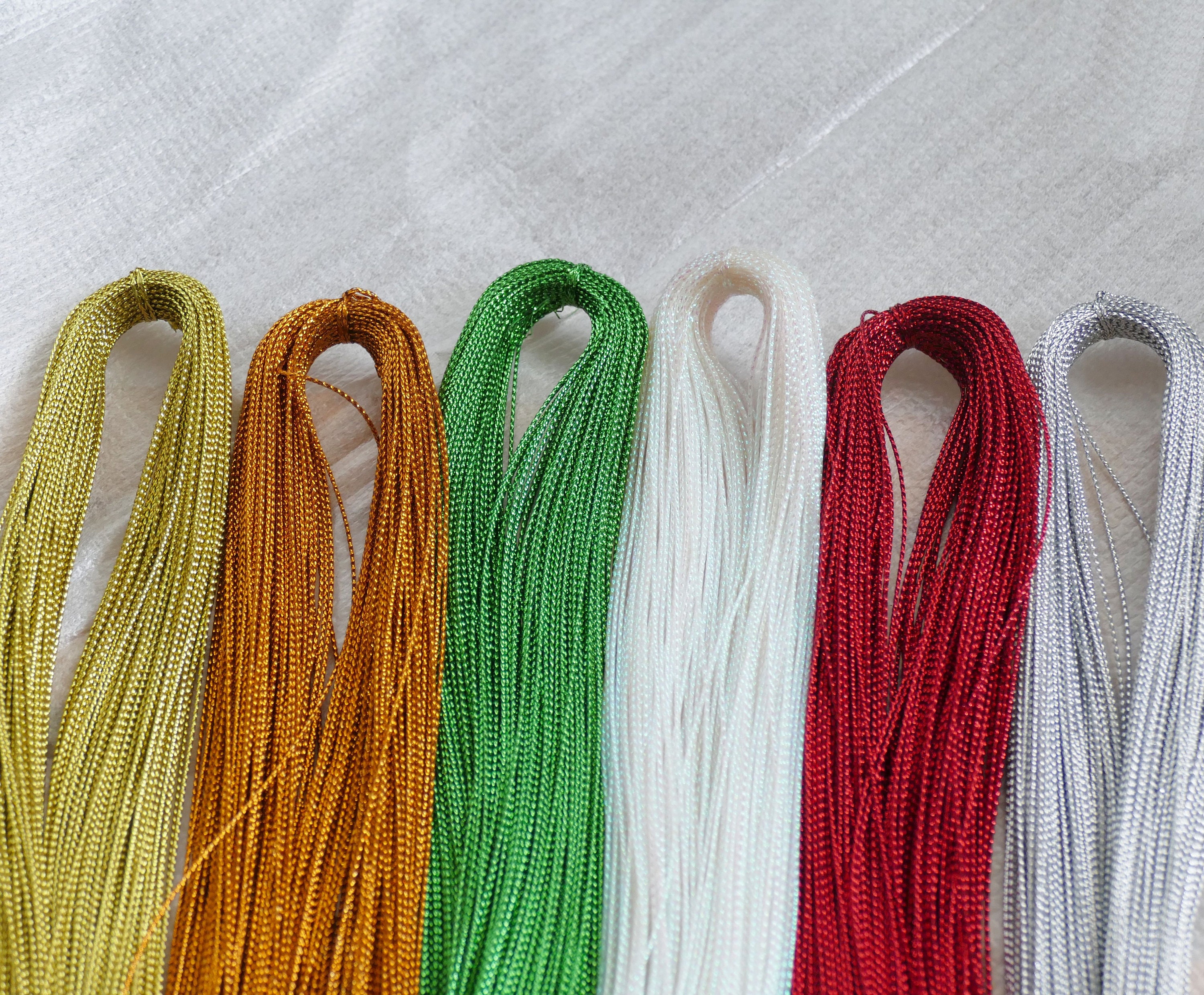 10 Yard Gold/silver/green/red Metallic Christmas Ornament Hanger Craft ...