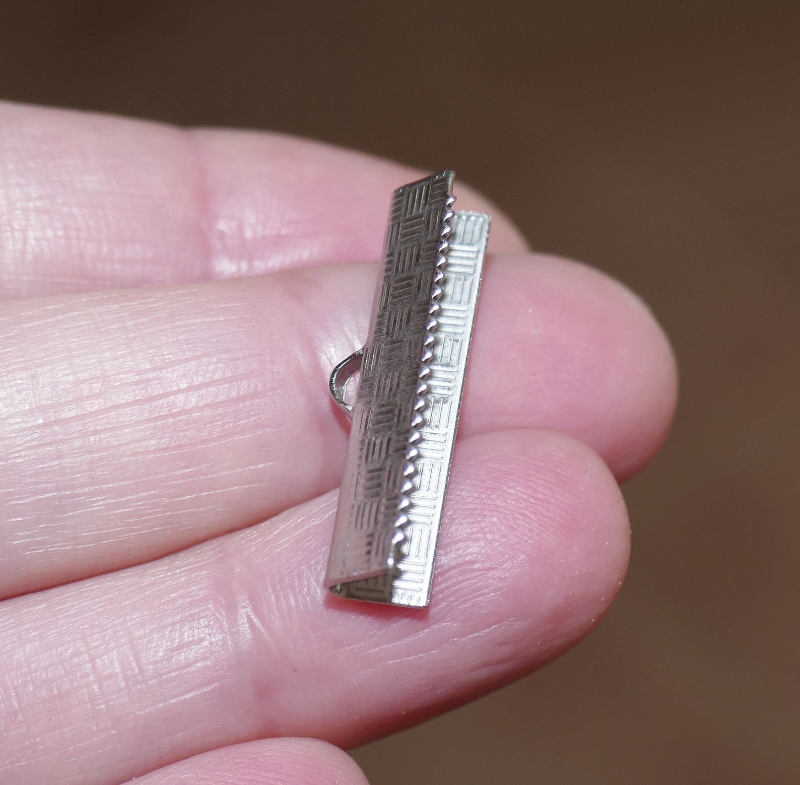 6x Stainless Steel 25mm Flat Cord End Cap Clamps, No Fade Ribbon ...