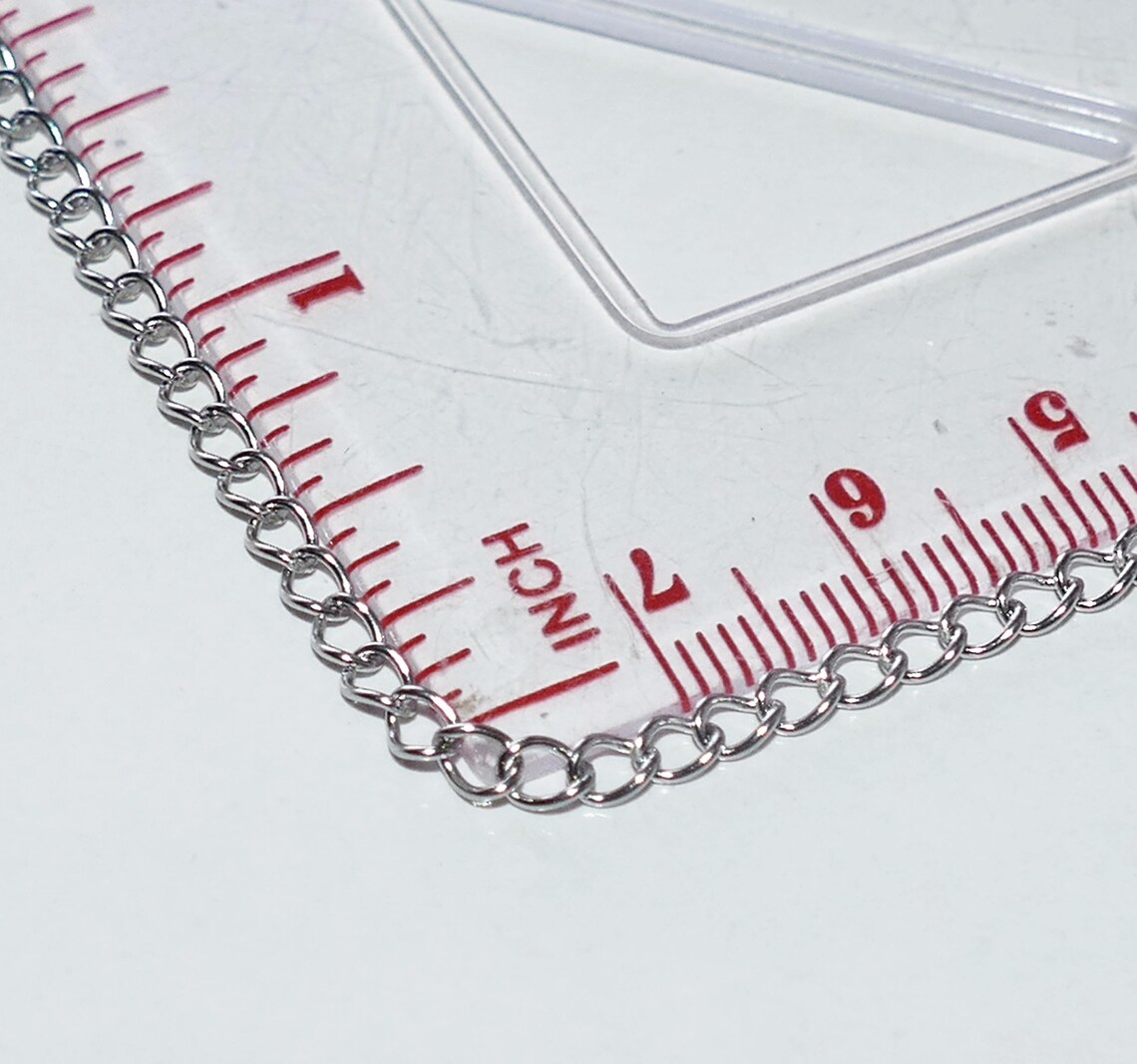 3.3 feet Stainless Steel Curb Closed Link Chain 1M Silver | Etsy