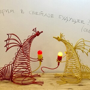 Dragon Lamp Light Sculpture Composition Bedside Table Sculptural Lamps ...