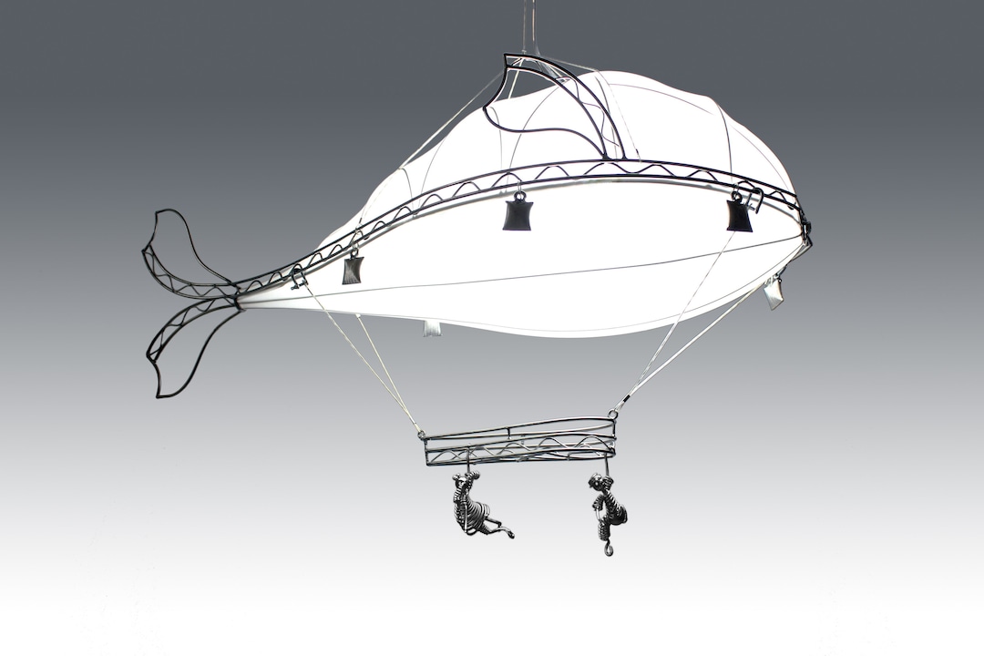 Whale Zeppelin Lamp: Flying Whale Chandelier, Nursery Lighting - Etsy