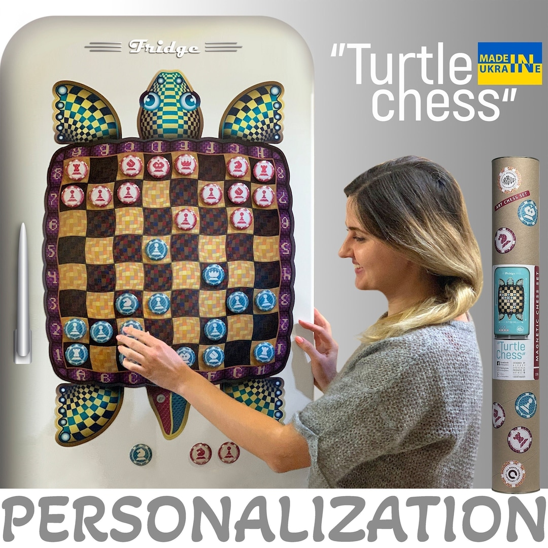 Turtle Magnetic Chess Set for Fridge, Personalized Gift, Sea Turtle ...