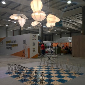 Collapsible Floor Chess Set: Metal Chessmen & PVC Board - Etsy