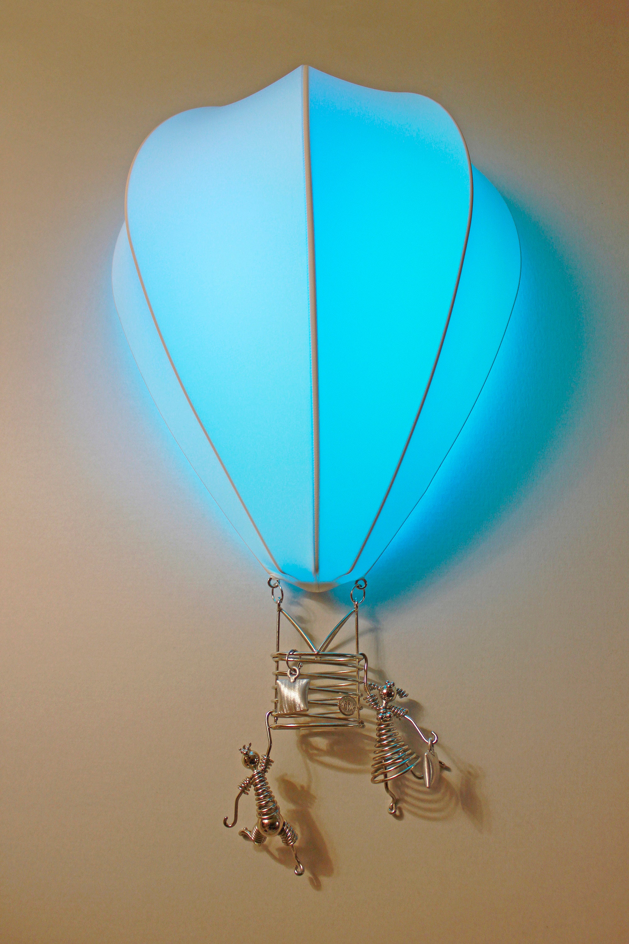 Hot Air Balloon Sconce: Kids Wall Light With Metal Passengers - Etsy