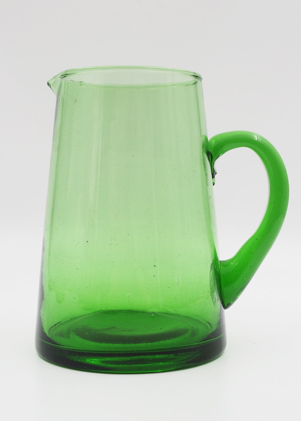 Recycled Moroccan Green Cone Glass Jug Sustainable Handmade - Etsy UK