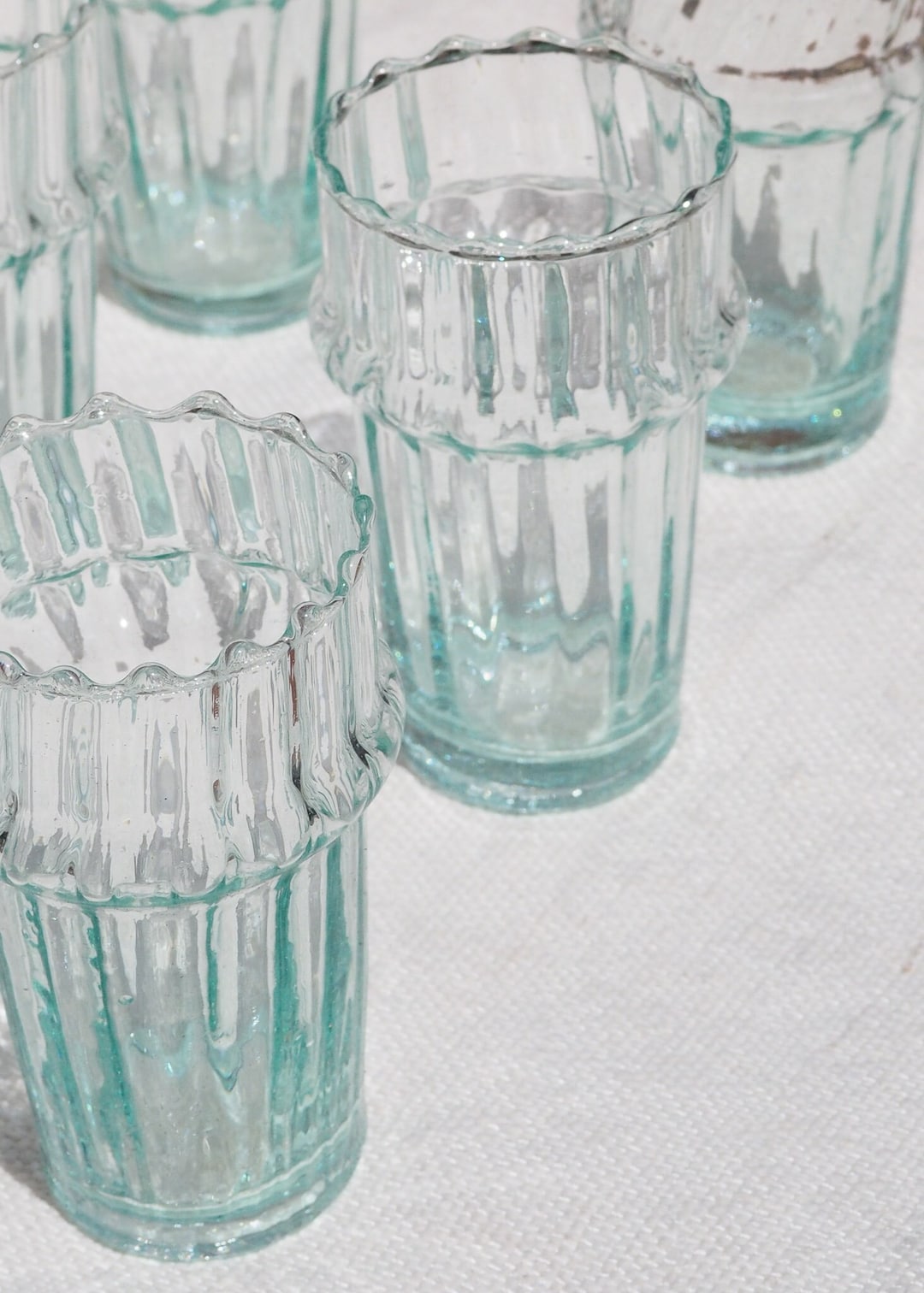 Recycled Moroccan Ribbed Textured Glass, Sustainable, Handmade ...