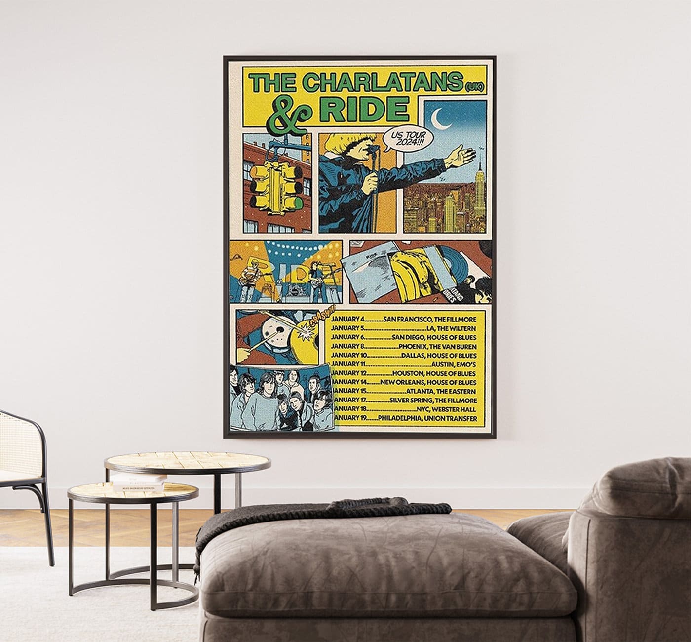 The Charlatans & Ride US Tour 2024 Poster, Gift Poster sold by ...
