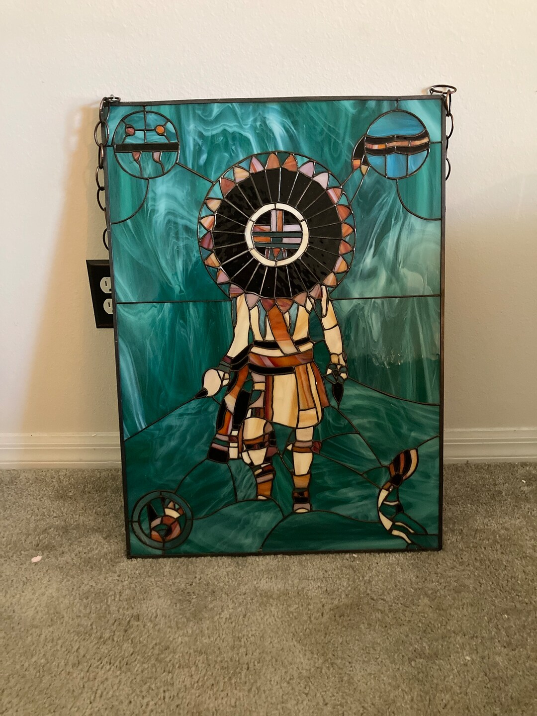 Stunning Native American Stained Glass Wall/window Hanging FREE ...