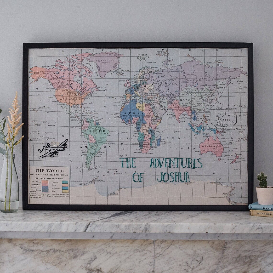 Personalised world travel map | Etsy