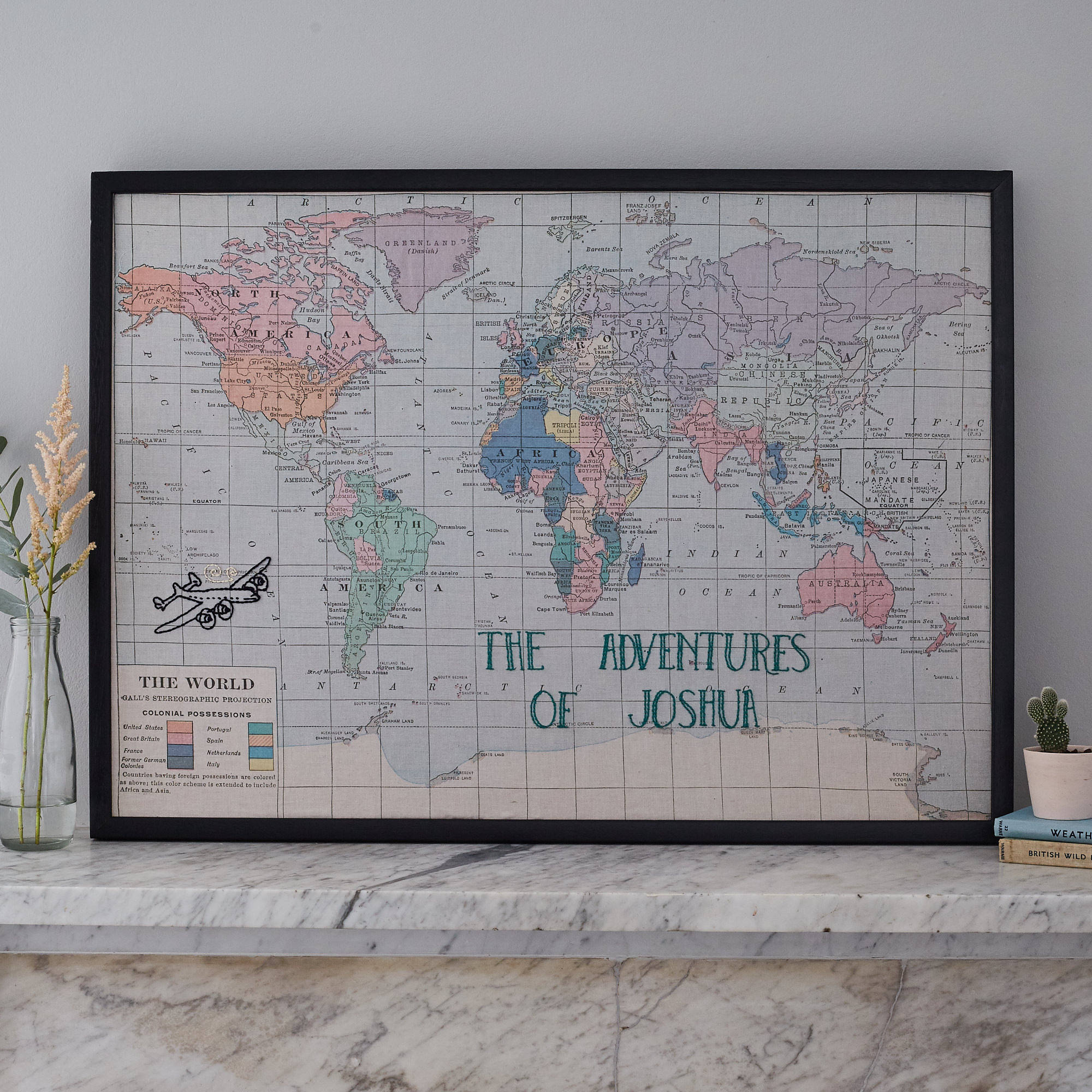 Personalised world travel map | Etsy