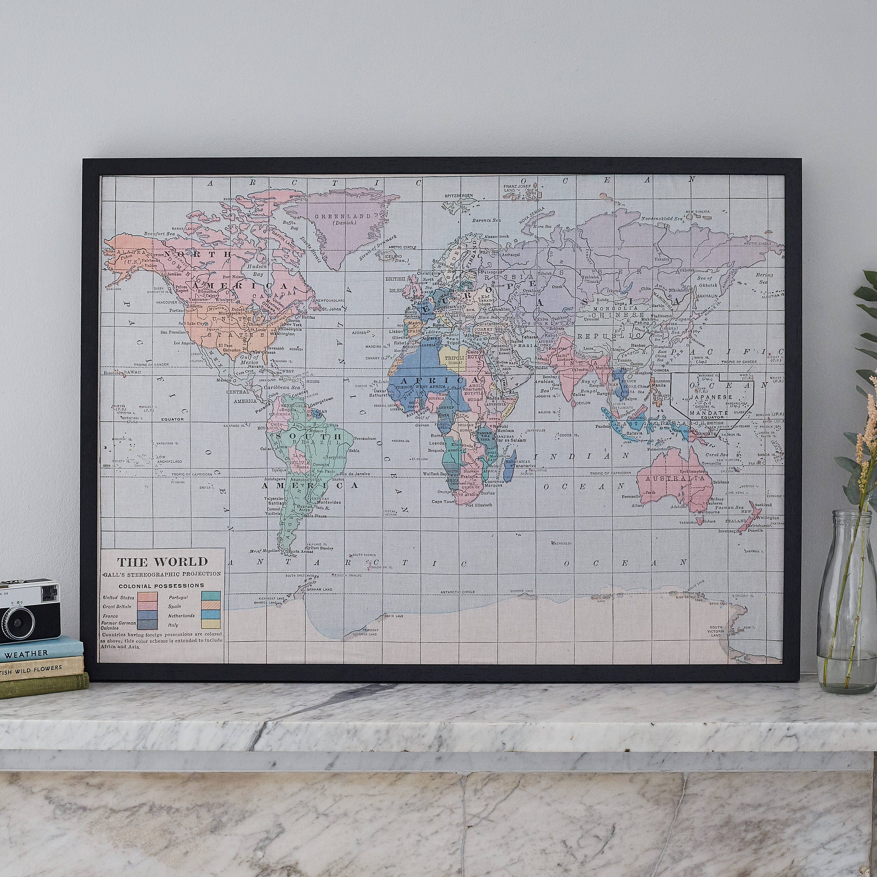 Plain Vintage World Travel Map - Etsy UK