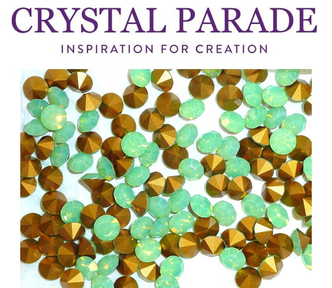 Swarovski Vintage 1100 Round Chaton Crystals. Green Opal. - Etsy