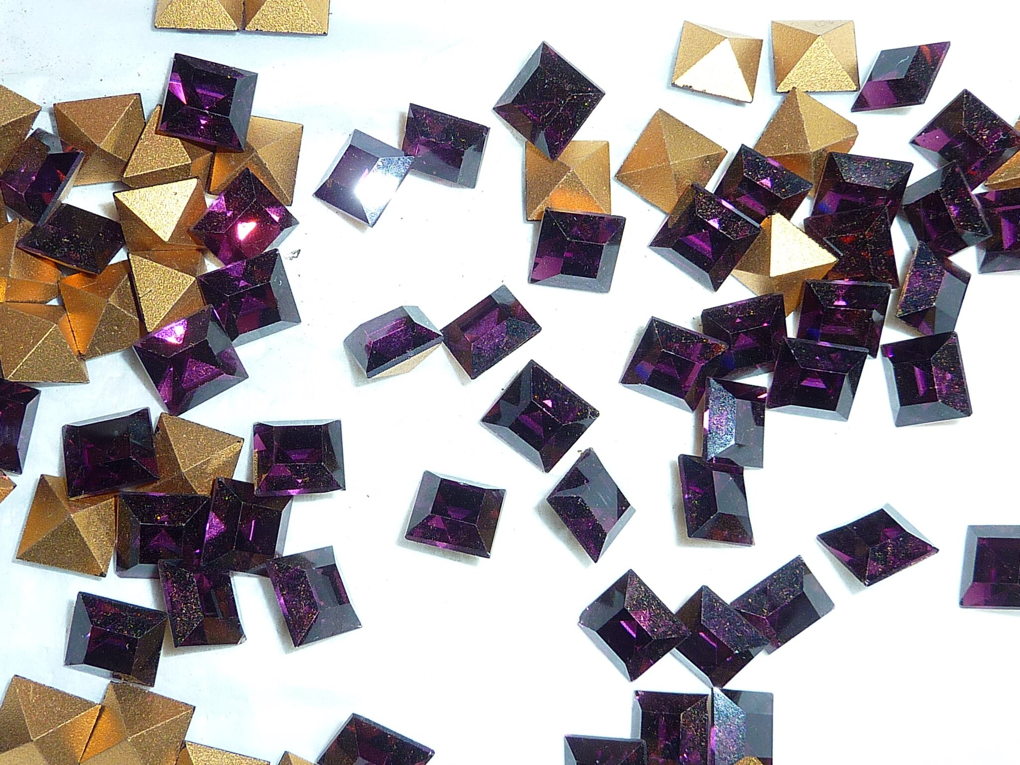 Preciosa Vintage Pointy Square Crystals. Amethyst. 4 & 8mm. | Etsy