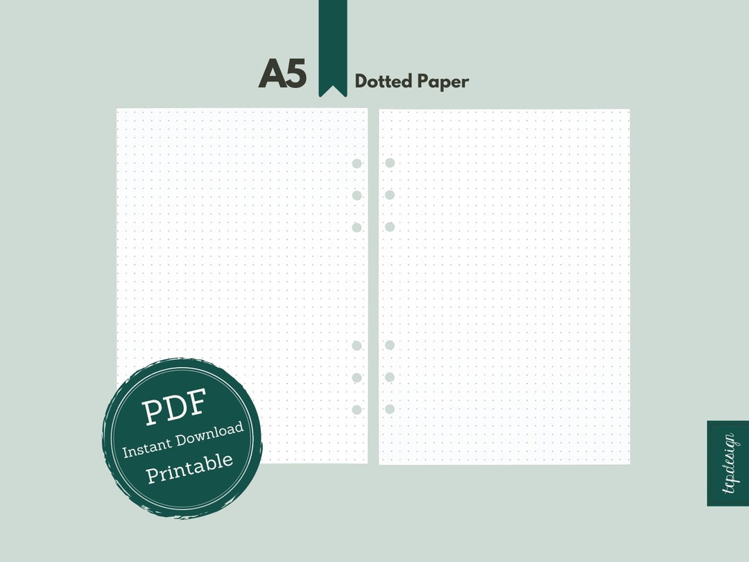 A5 Planner Inserts Dotted / Dot-grid Paper for A5 Planners - Etsy