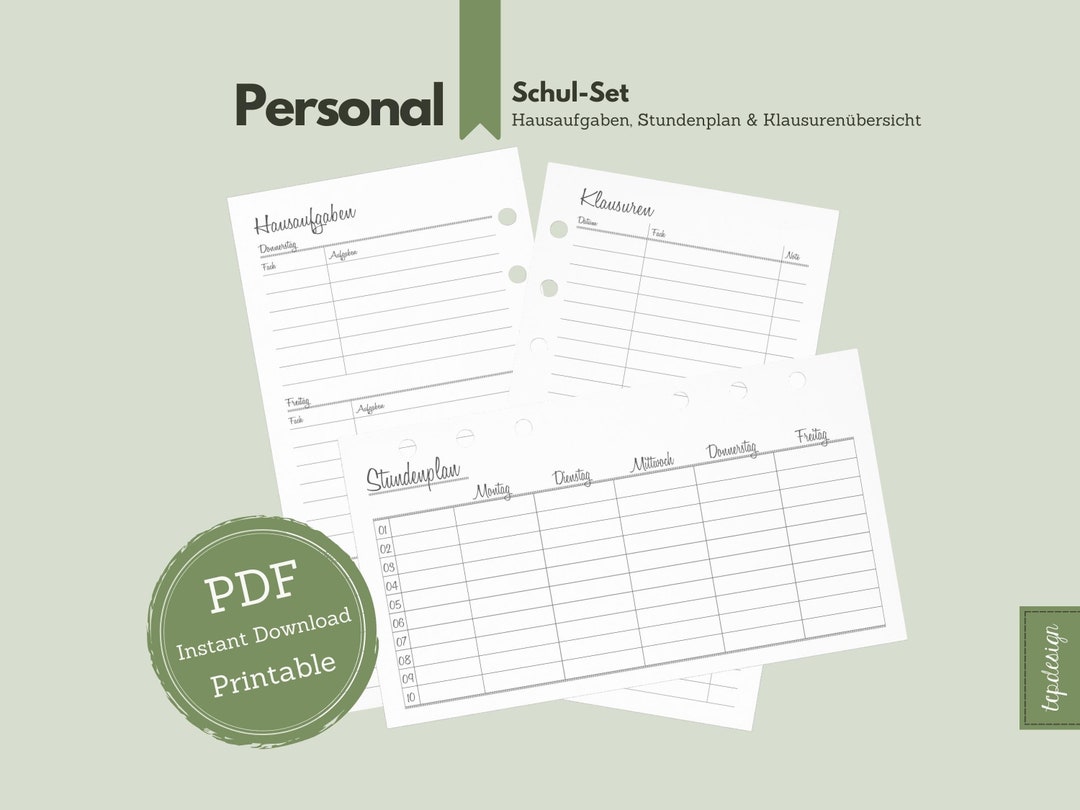 Personal: Homework, Timetable & Overview of Exams school Set honey ...