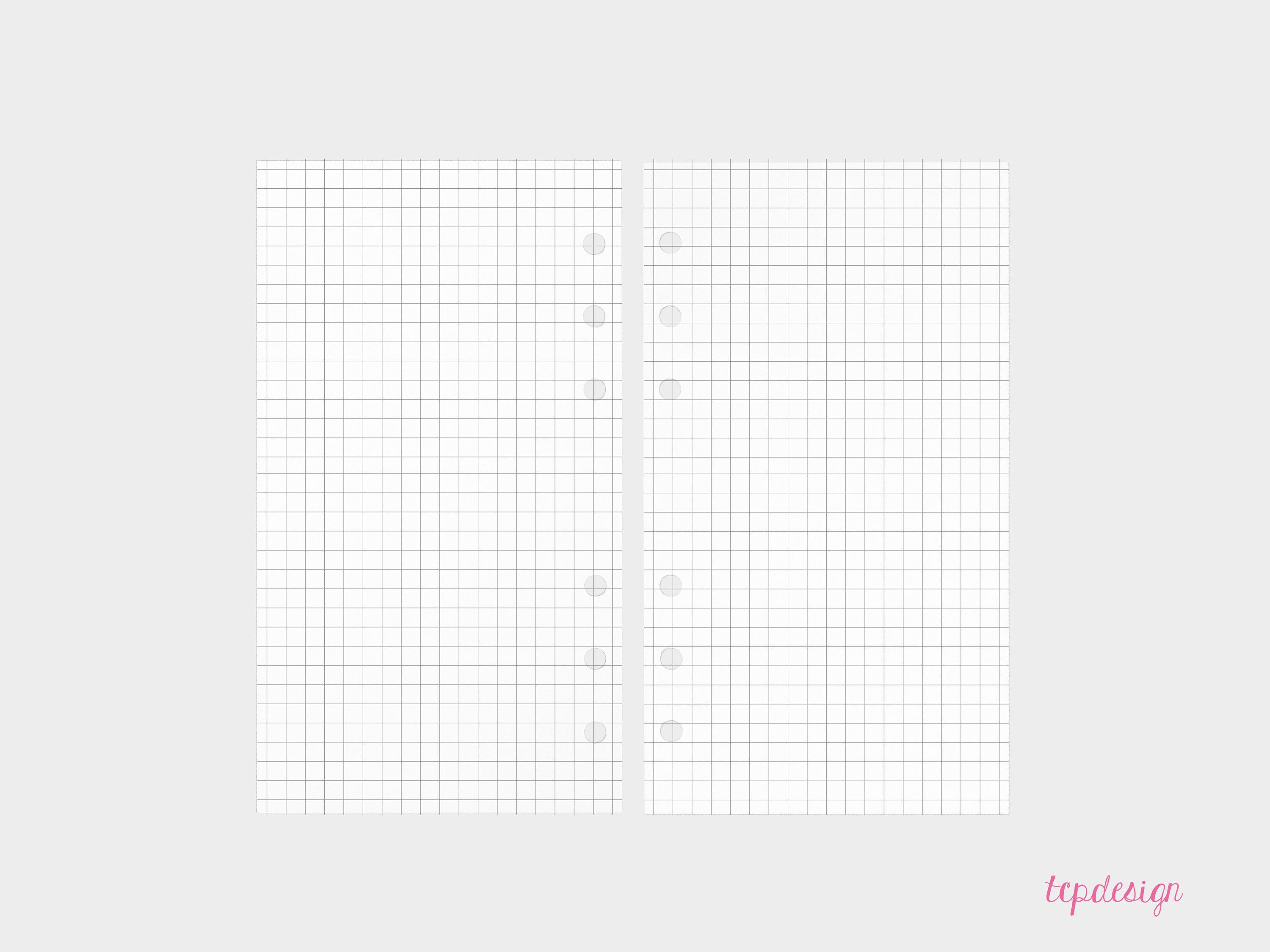 Personal Planner Inserts Gridded / Grid Paper for Personal - Etsy