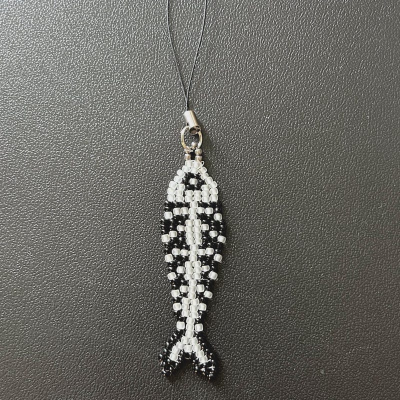 Beaded Fish Bone Keychain - Etsy
