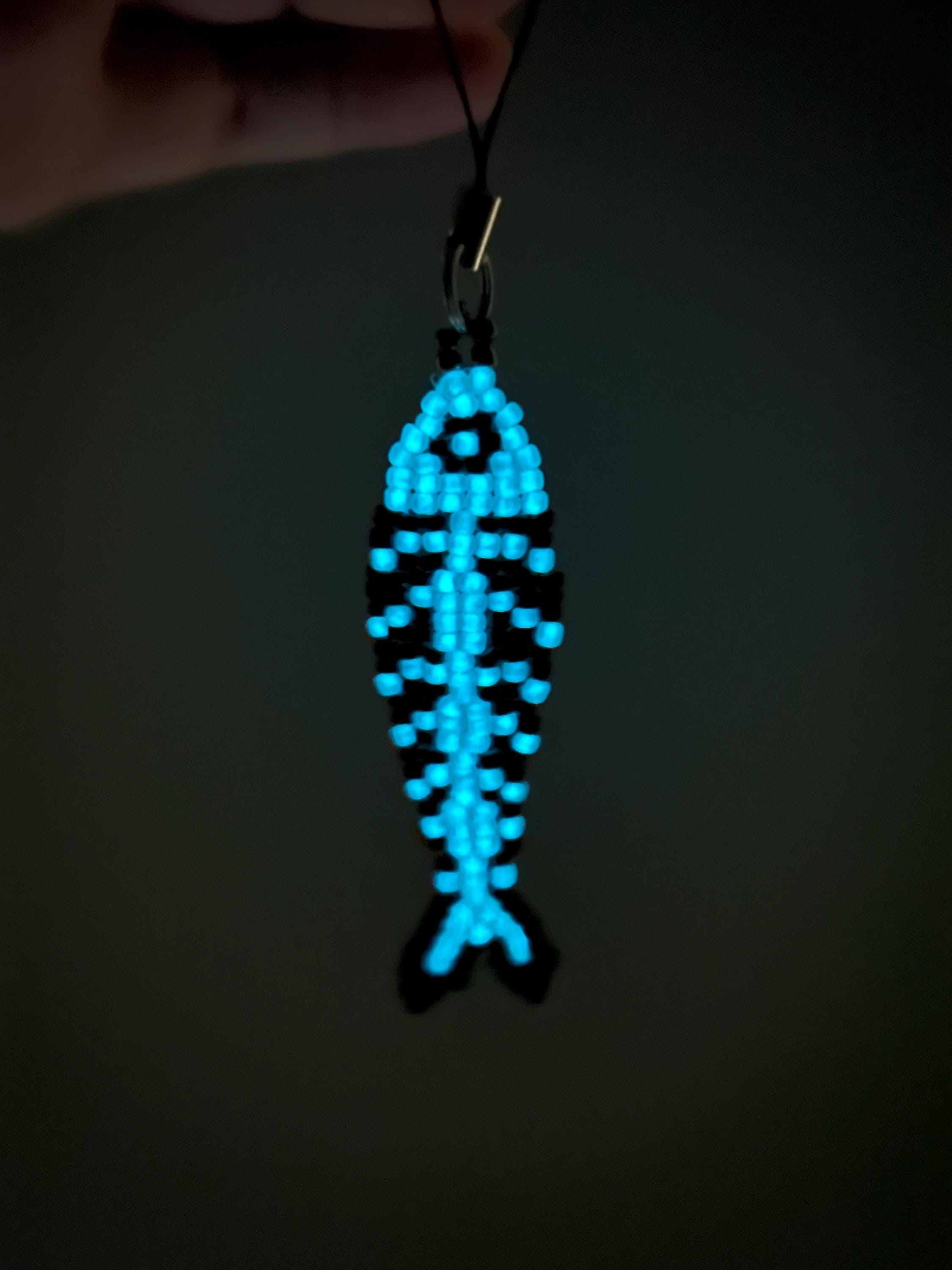 Beaded Bonefish Keychain | Glow-in-the-dark - Etsy