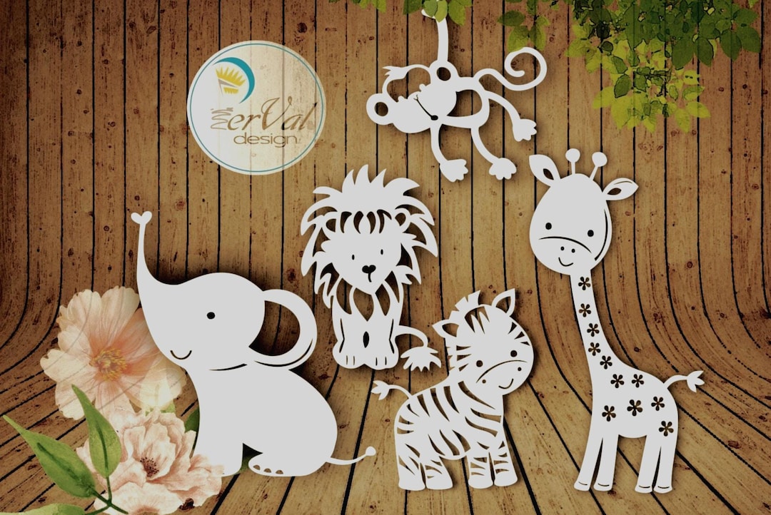 Animal Safari Papercut Template - Nursery Decor (svg, Dxf, Png, Pdf ...
