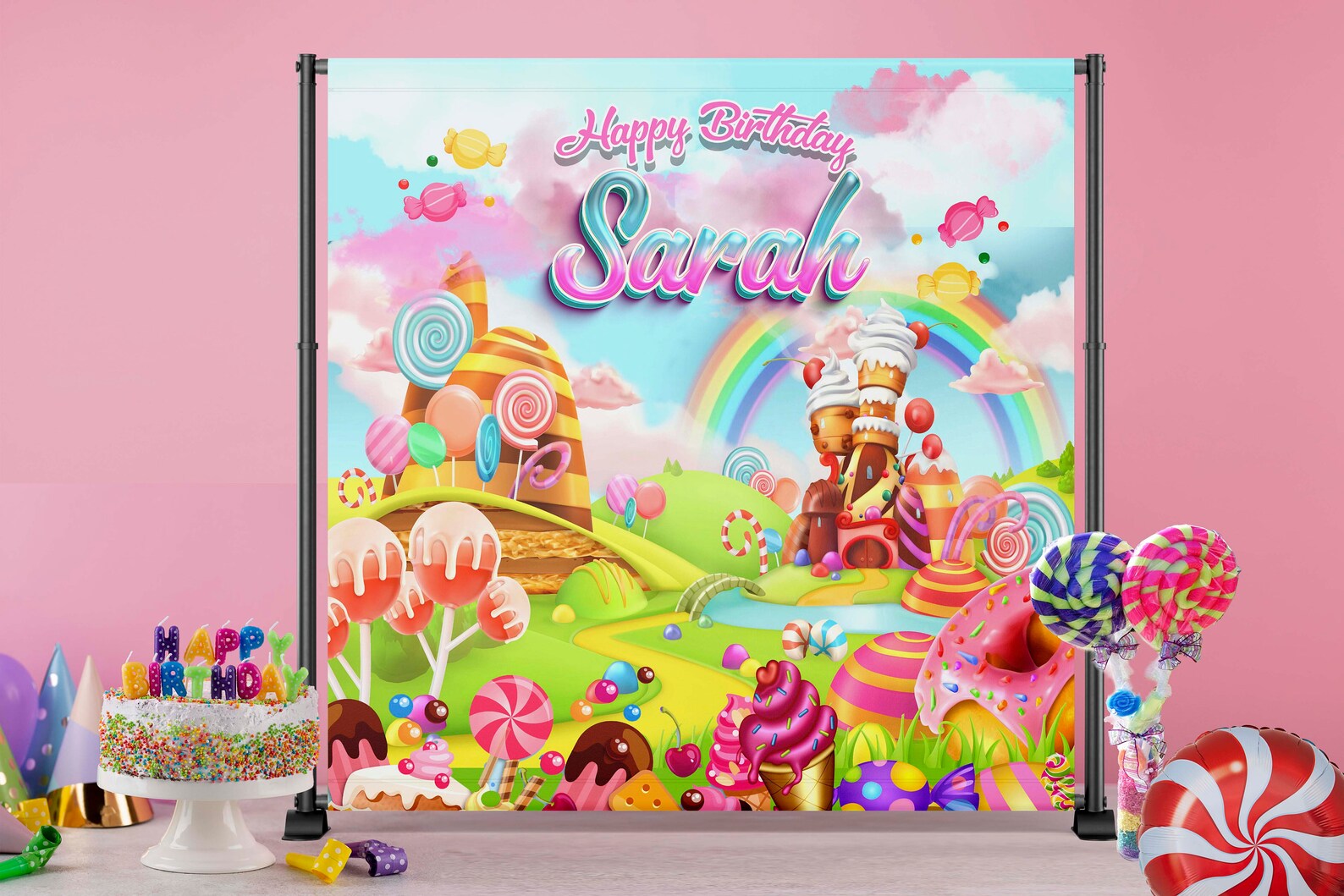 Candy Backdrop, Printable Backdrop, Digital Backdrop, Sweets Backdrop ...