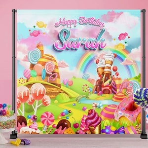 Candy Backdrop, Printable Backdrop, Digital Backdrop, Sweets Backdrop ...