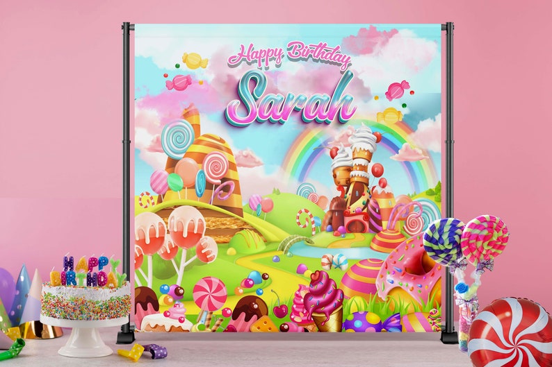 Candy Backdrop, Printable Backdrop, Digital Backdrop, Sweets Backdrop ...