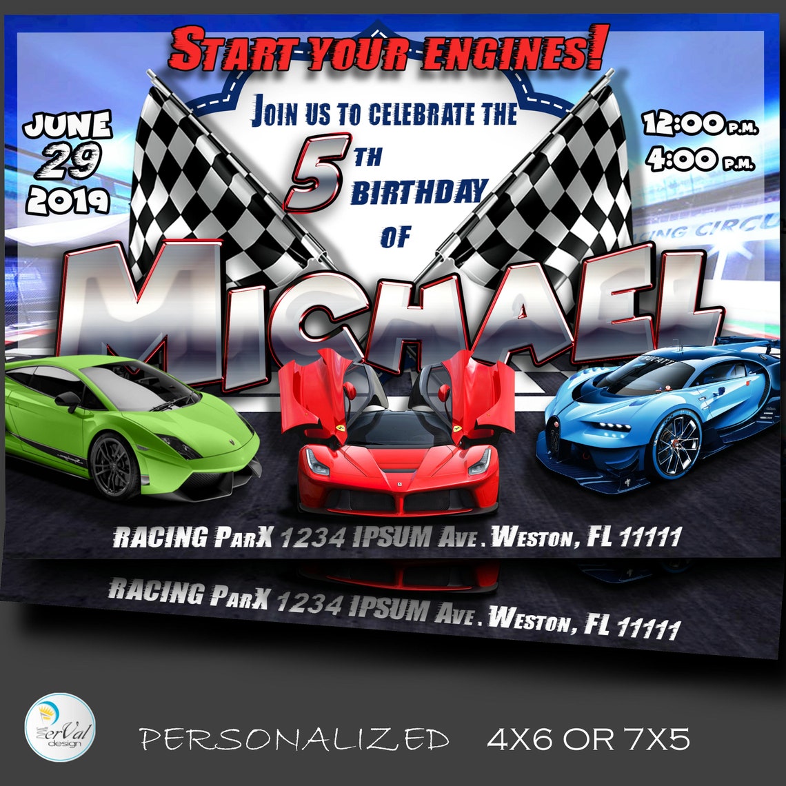 Race Car Invitation Ferrari Invitation Cars - Etsy