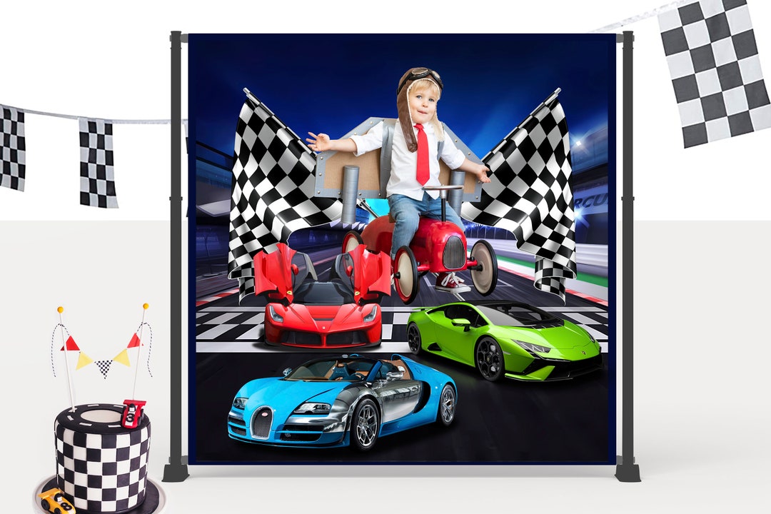 Race Car Backdrop, Ferrari Invitation, Cars Invitation,lamborghini Race ...