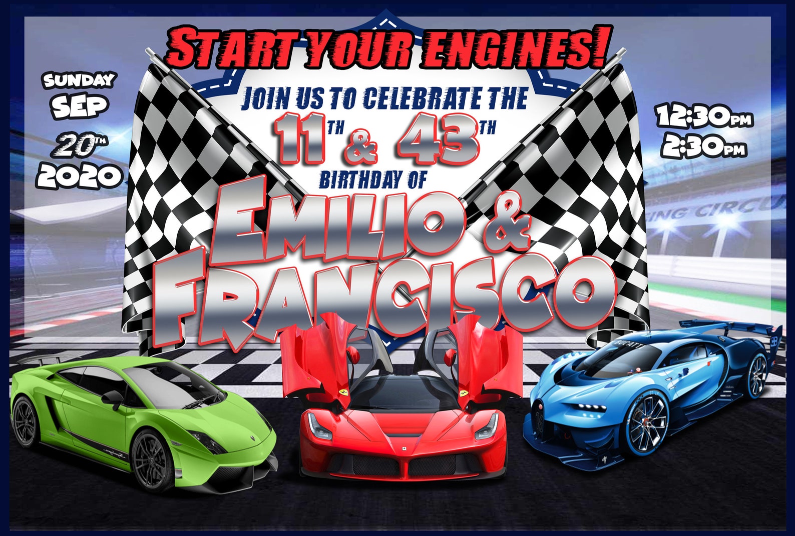 Race Car Invitation Ferrari Invitation Cars - Etsy