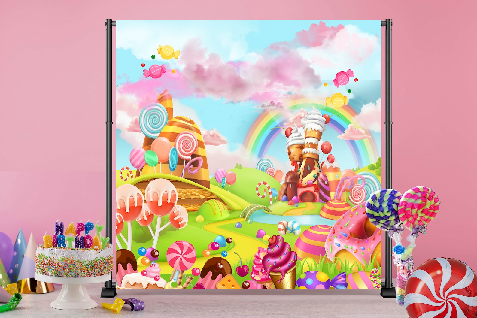 Candy Backdrop, Printable Backdrop, Digital Backdrop, Sweets Backdrop ...