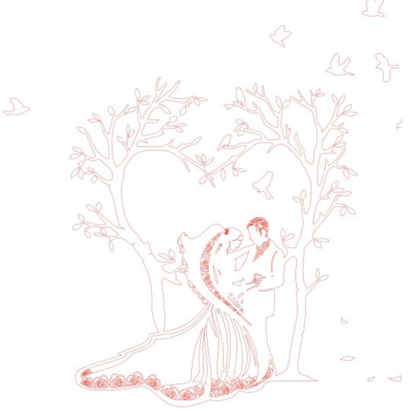 Wedding Couple Tree Design Svg Dxf Png Pdf Studio3 - Etsy