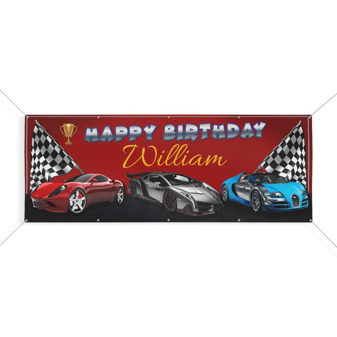Racing Cars Banner Design - Race Car Enthusiast Gift, Speedy Cars , Car ...