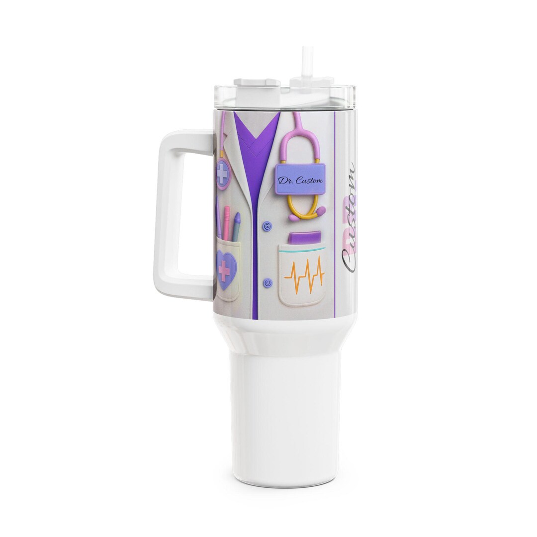 Nurse Scrubs Stethoscope Design Tumbler | 40oz Medical Travel Cup - Etsy