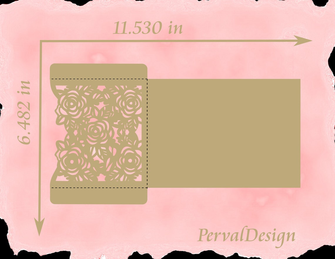 Laser Cut Rose Wedding Invitation SVG Template Set 5x7 In 9 - Etsy