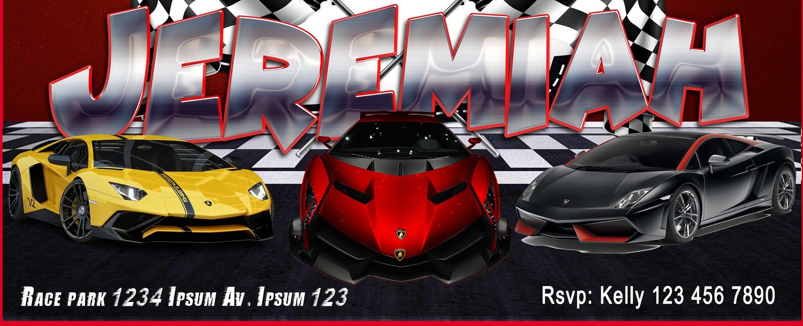 Race Car Invitation Lamborghini Invitation Cars Invitation | Etsy