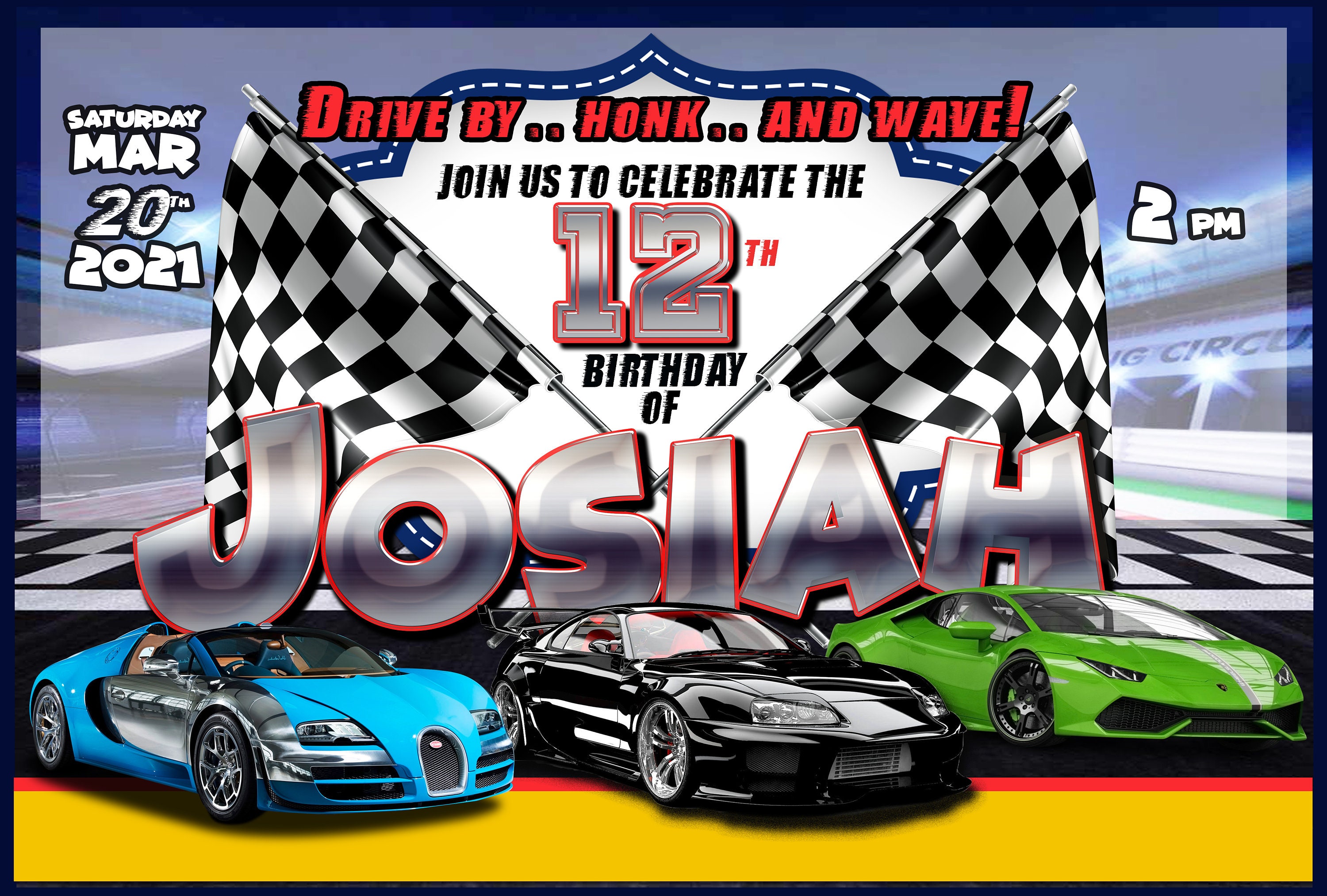 Race Car Invitation Ferrari Invitation Cars - Etsy