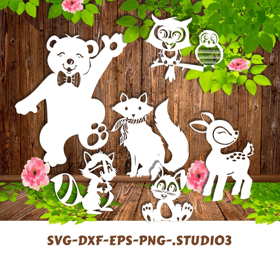 Woodland Animals SVG Set, Cute Baby Animals, Clip Art, Fox Deer Owl ...
