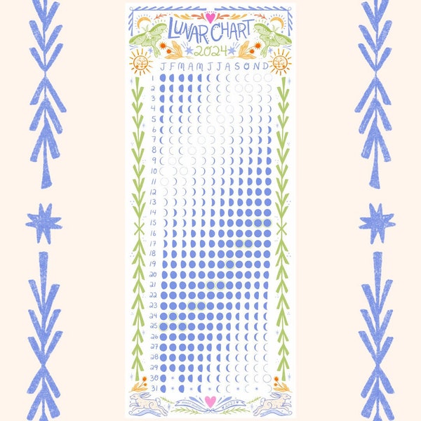 Lunar Chart 2024 - Etsy
