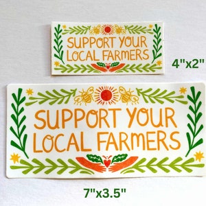 Support Your Local Farmers Sticker, Bumper Sticker, Support Local ...