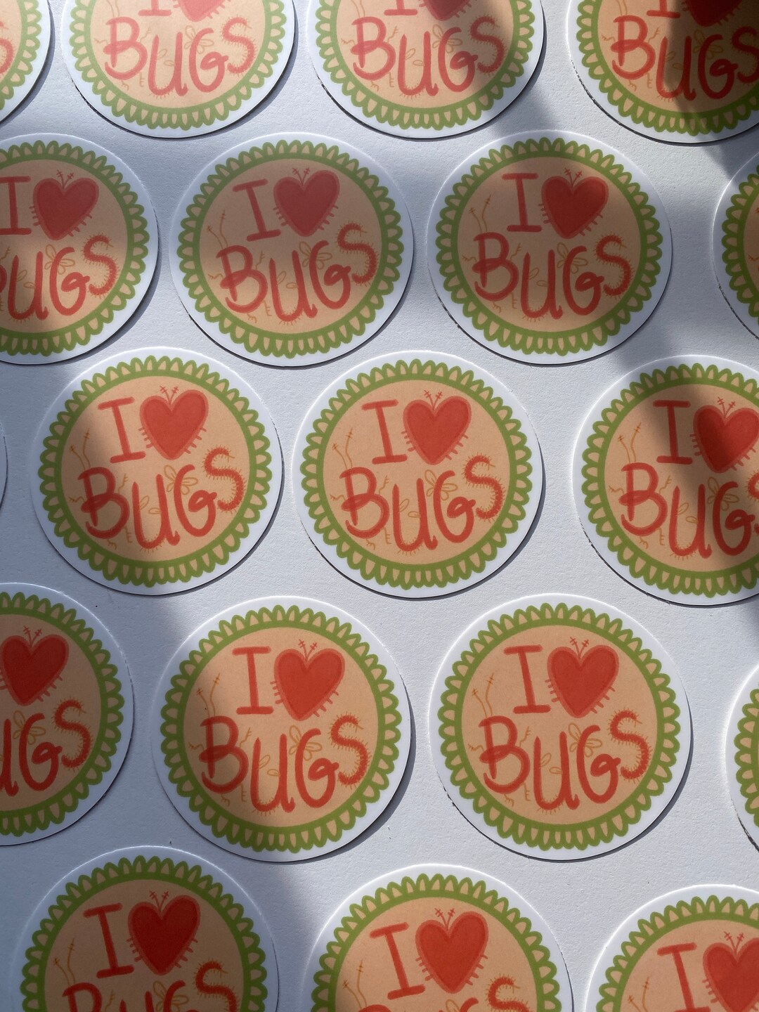 I Heart Bugs Sticker, Folk Art Vinyl Matte Sticker - Etsy