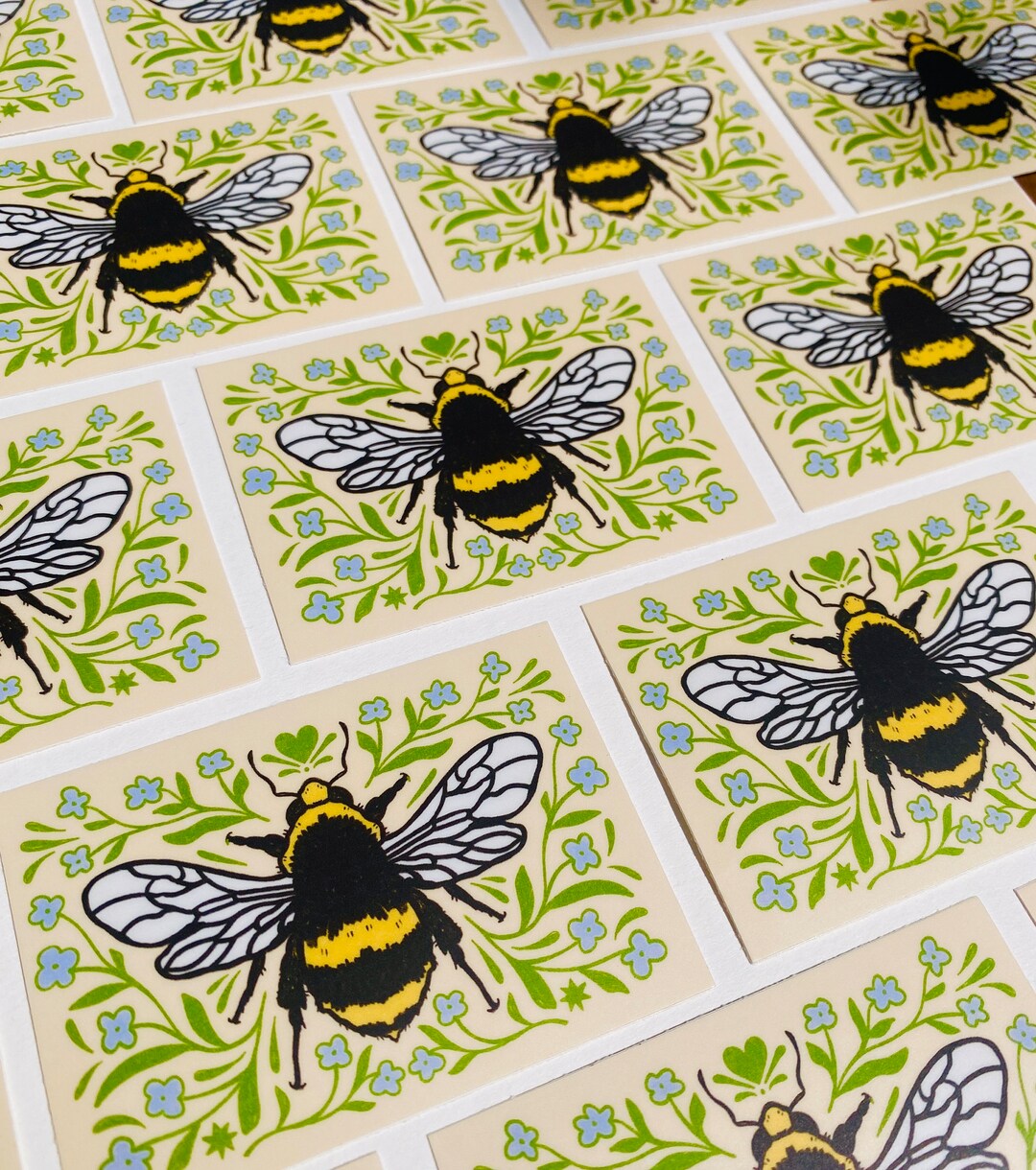 Bumblebee Vinyl Sticker, Bee Sticker, Floral Sticker - Etsy