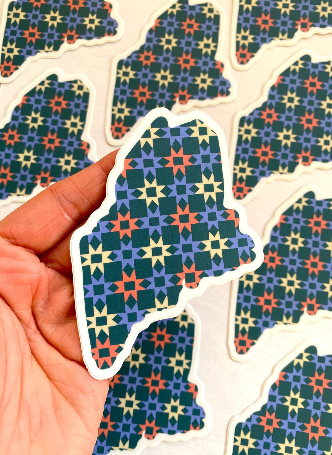 Maine Star Quilt Matte Vinyl Sticker - Etsy