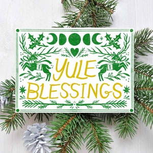 DIGITAL DOWNLOAD Yule Blessings 5x7 Card Yule Card Holiday Card Digital ...