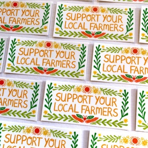 Support Your Local Farmers Sticker, Bumper Sticker, Support Local ...