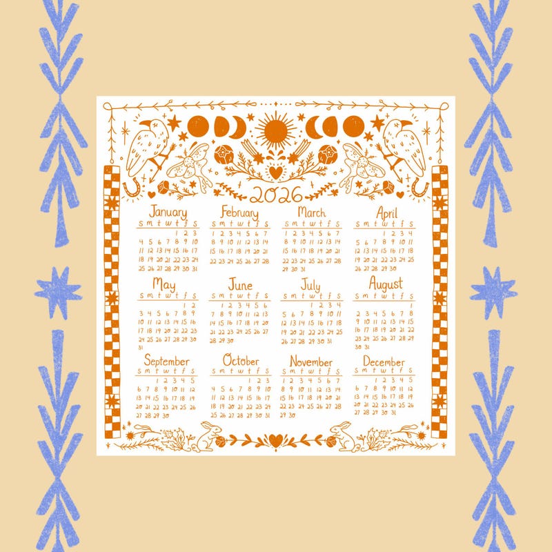 2026 Linen Calendar Towel - Etsy
