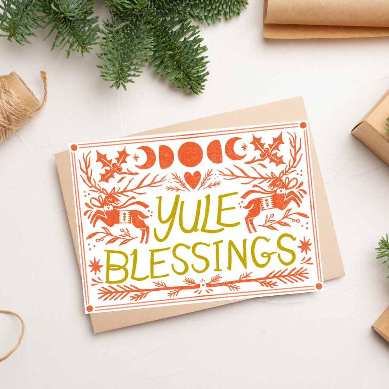 DIGITAL DOWNLOAD Yule Blessings 5x7 Card Yule Card Holiday - Etsy